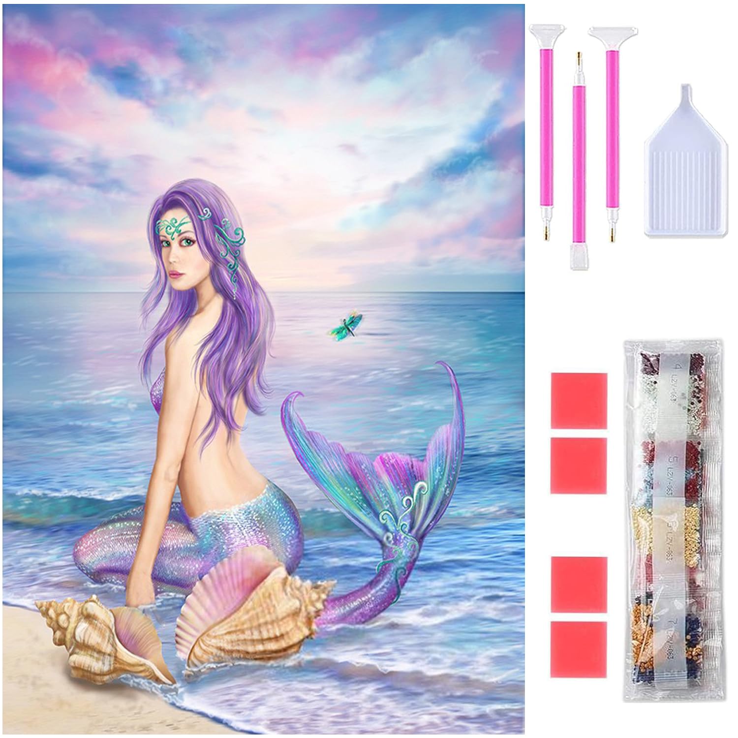 Amazon | ダイヤモンドアート Rinimie ダイヤモンドアート キット マーメイド ダイアモンドビーズ絵画キット 5Dモザイクアート DIY 手作り絵画手芸キット ダイヤモンド塗装 ...