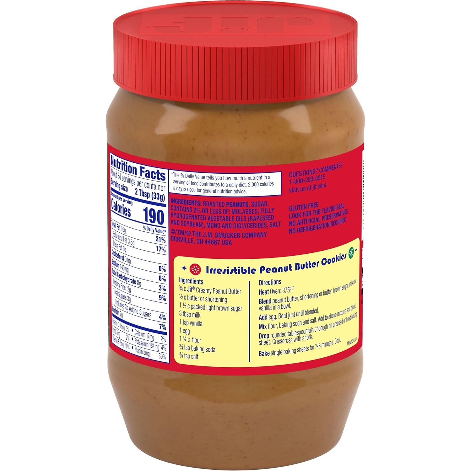 Amazon.com : J'if Creamy Peanut Butter, 40 Ounces, Pack of 2 : Grocery ...