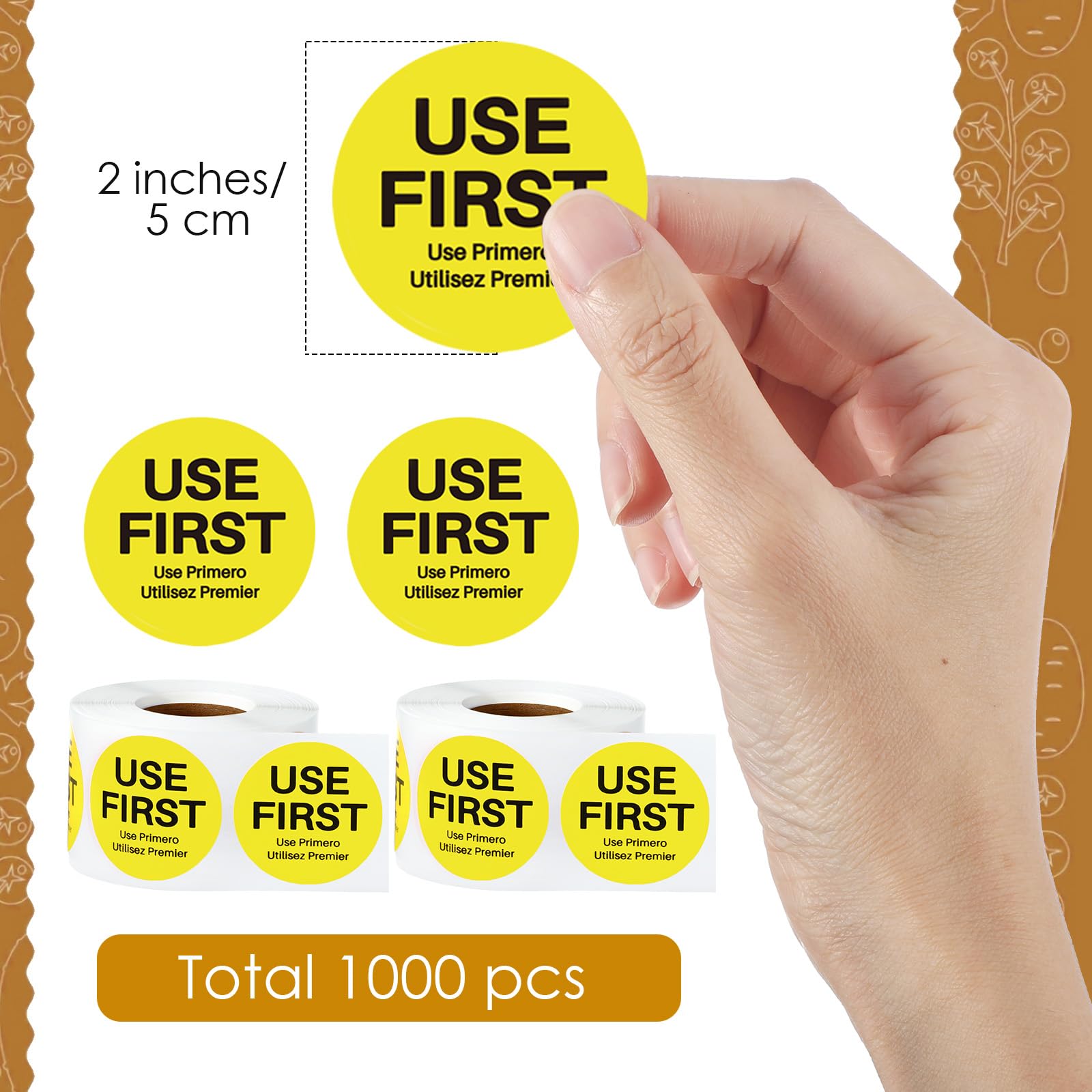 Snapklik.com : Epakh 1000 Pcs 2 Inch Use First Stickers Food Service ...