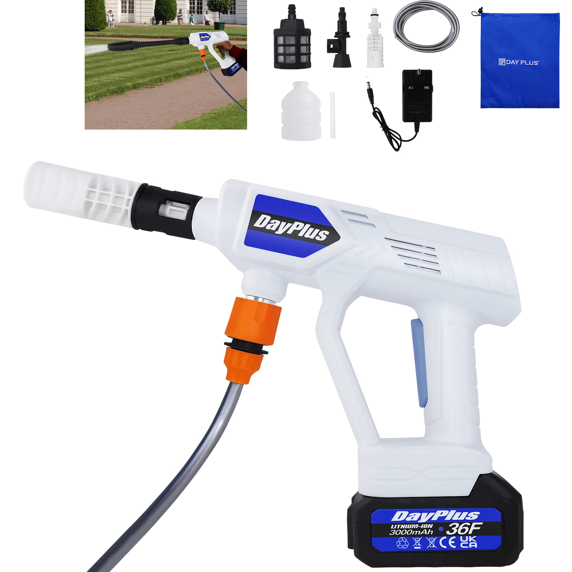 Cordless Pressure Washer, 21V Portable High Pressure Power Cleaner ...