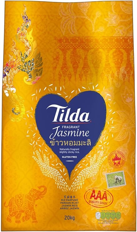 Tilda Fragrant Jasmine Rice, 20kg - Culinary Excellence in Every Grain ...