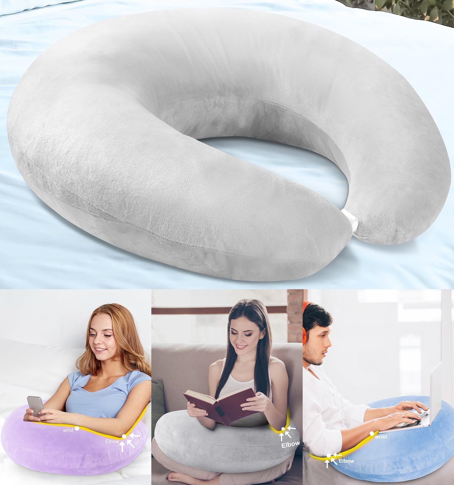 Amazon.com: vamorry Reading Gaming Pillow Arm Rest for Bed Adult Kid ...