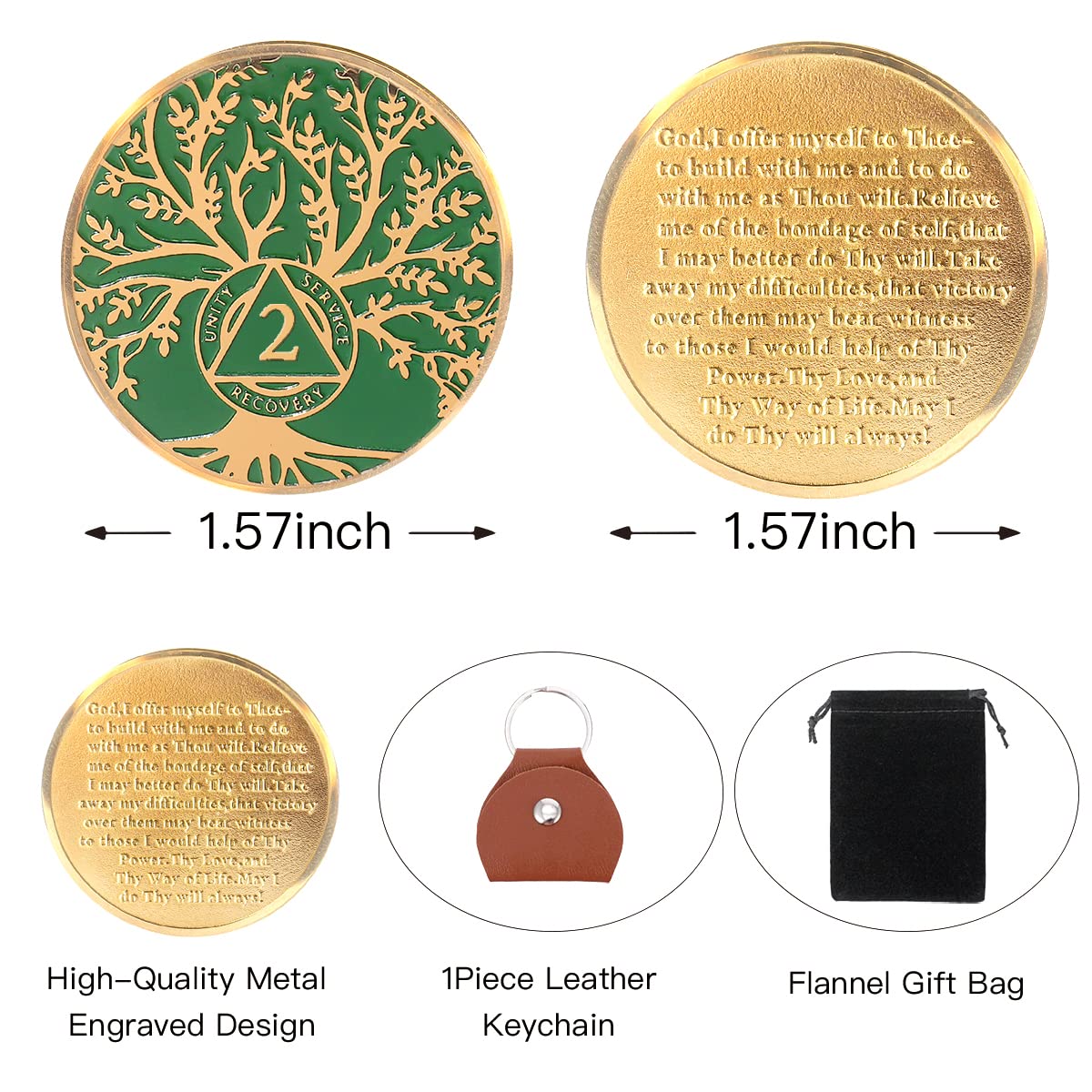 Snapklik.com : 2 Years Sobriety Chip,Tree Of Life One Chip,AA Recovery ...