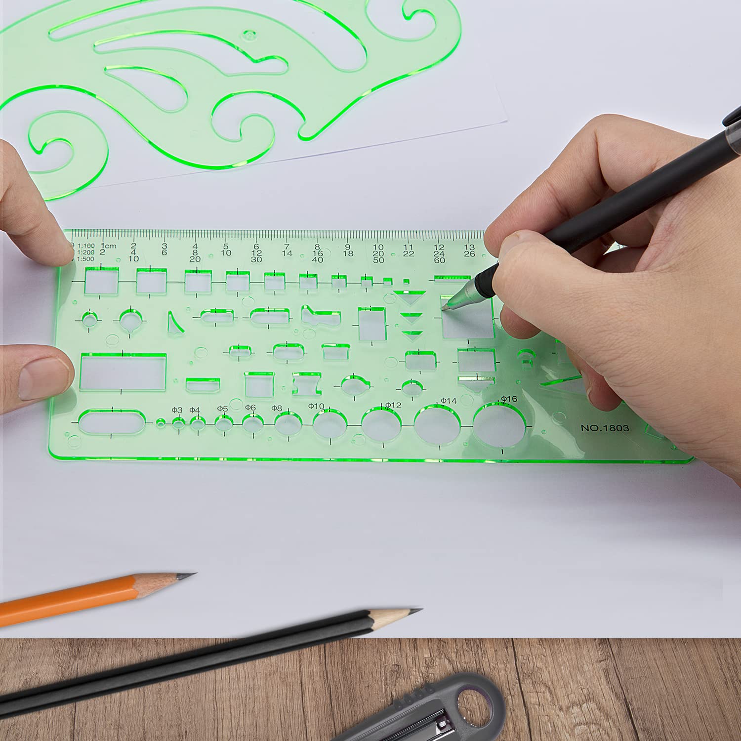 Snapklik.com : Angrox Geometric Ruler Measuring Template Scale Drawing ...