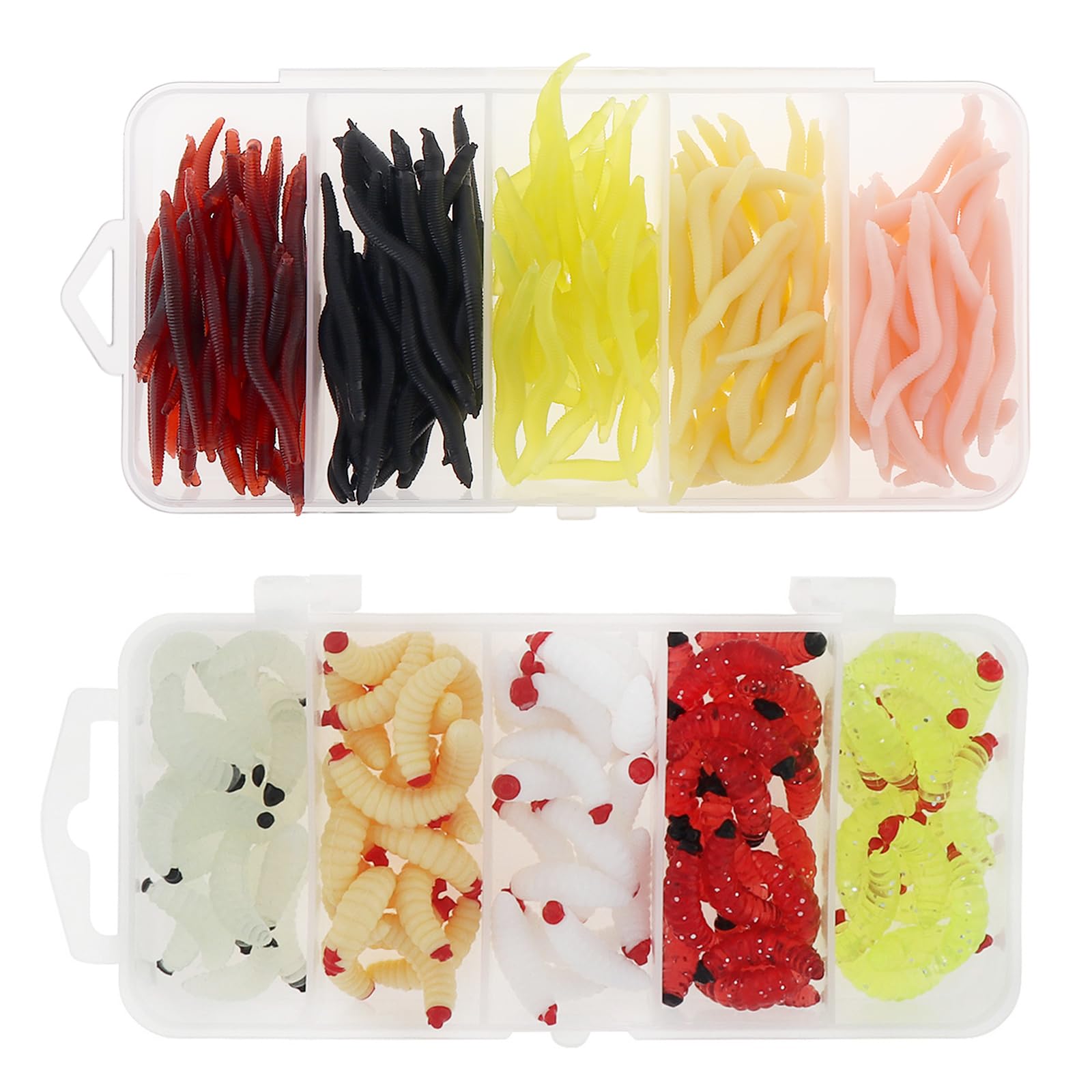 Snapklik.com : OriGlam 250pcs Soft Plastic Fishing Lures Worms Lure