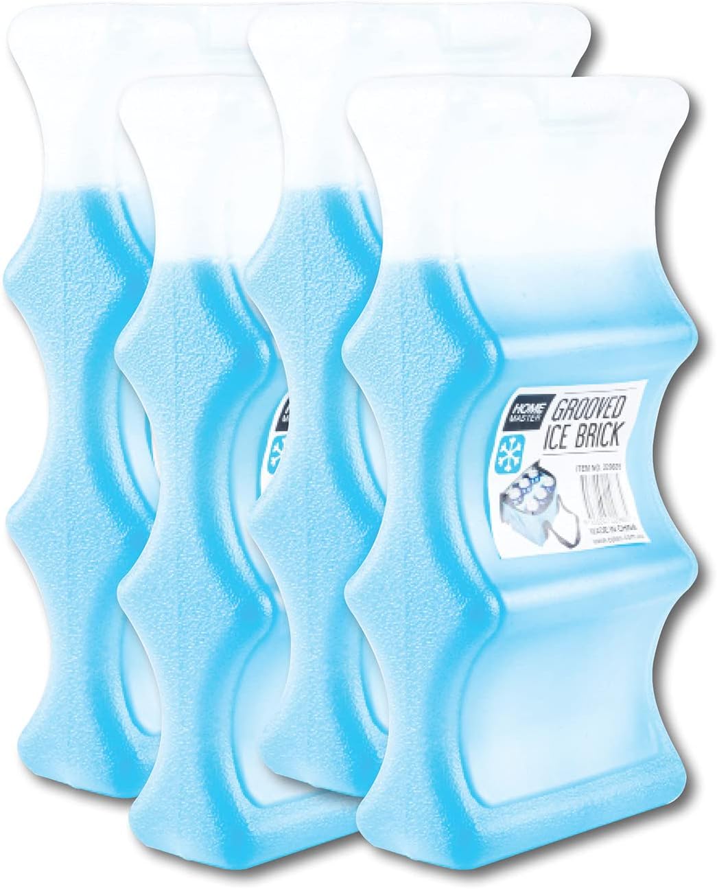 [4PCE] Home Master Grooved Reusable Ice Bricks, Long-Lasting Freezer ...
