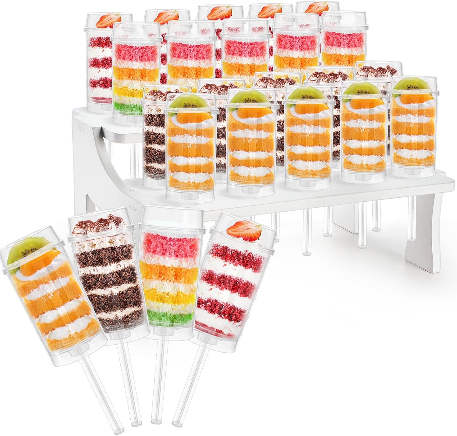 Amazon.com: Jucoan 24 Pack Push up Cake Pop Containers with Lids and 20 ...