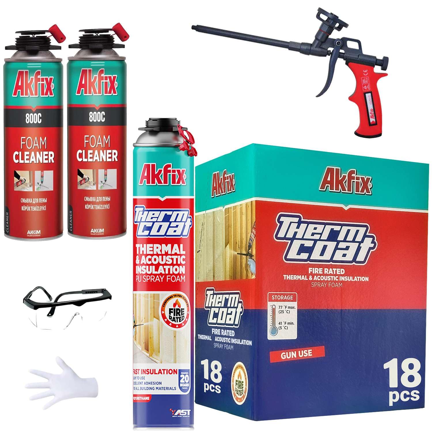 Snapklik.com : Akfix Thermcoat Spray Foam Insulation Kit