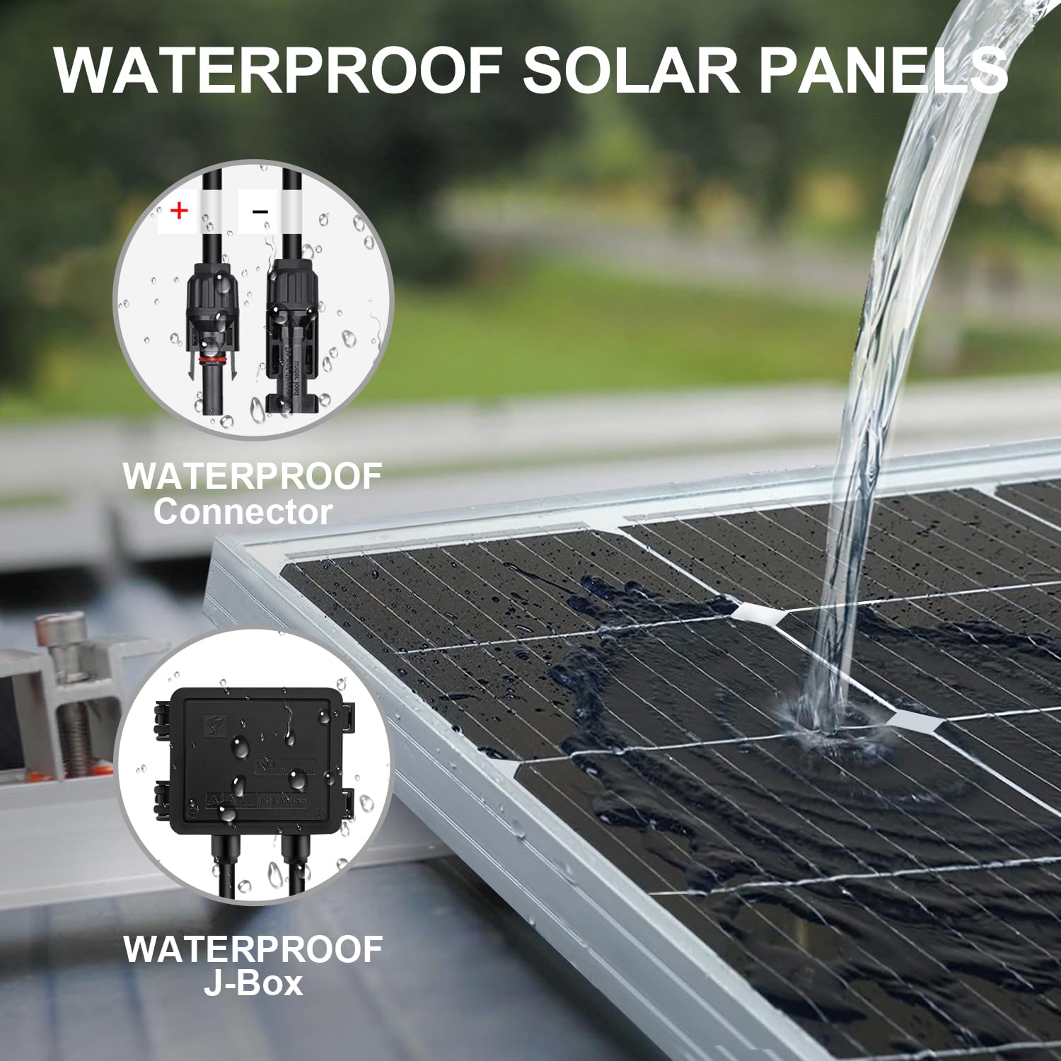 Snapklik.com : DOKIO 100W 18V Solar Panel 2-Pack For 12V Battery ...