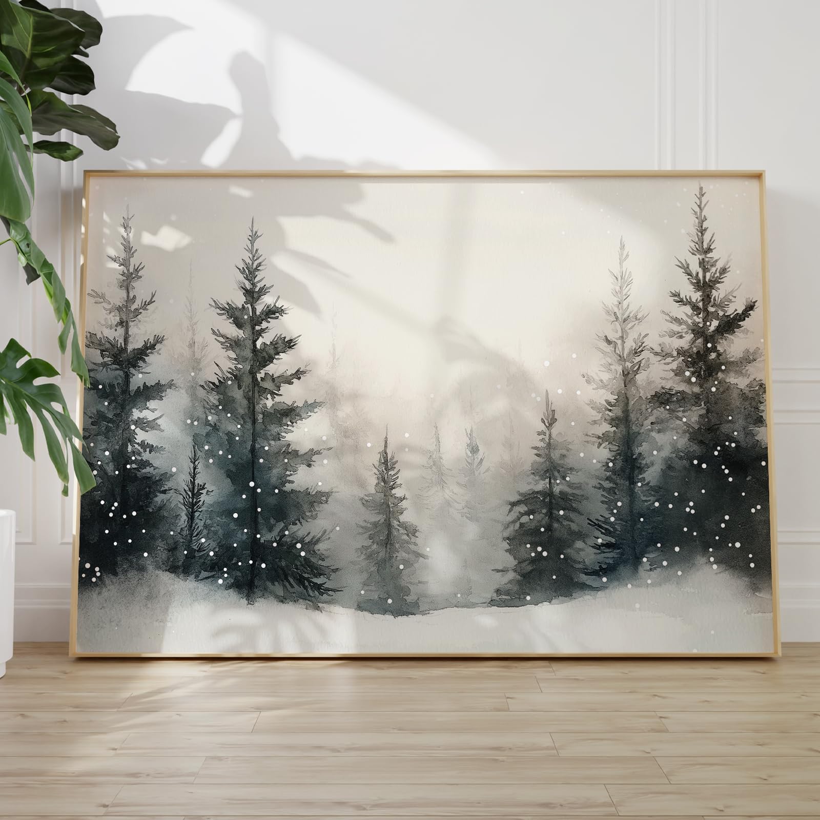 Amazon.com: Winter Forest Canvas Wall Art Winter Landscape Prints ...