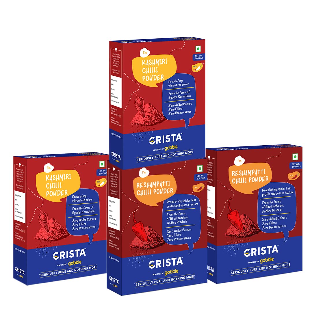 CRISTA Kashmiri Chilli Powder and Reshampatti Chilli Powder Combo Pack ...
