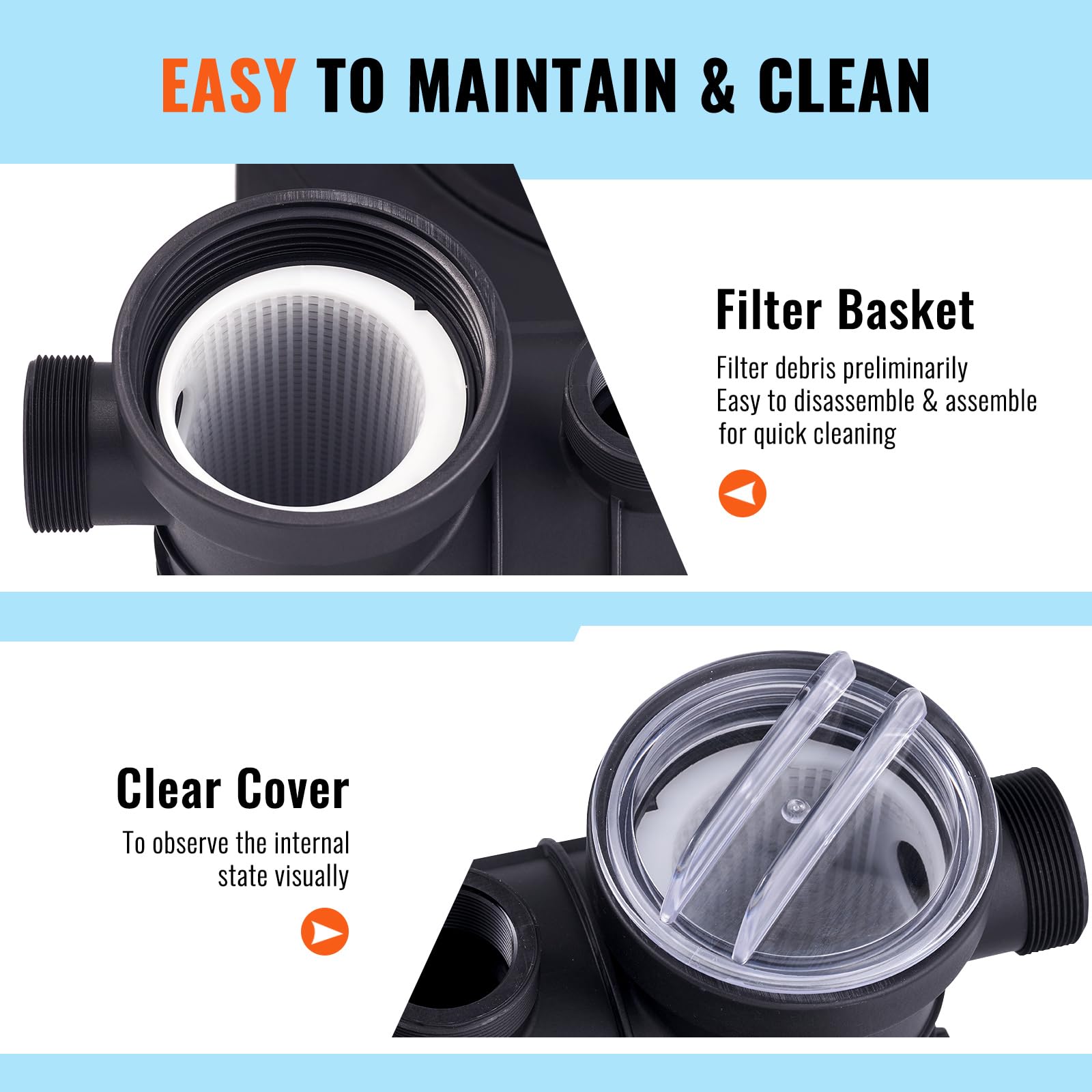 Snapklik.com : VEVOR 16" Sand Filter W/ 1 HP Pool Pump For Above Ground ...