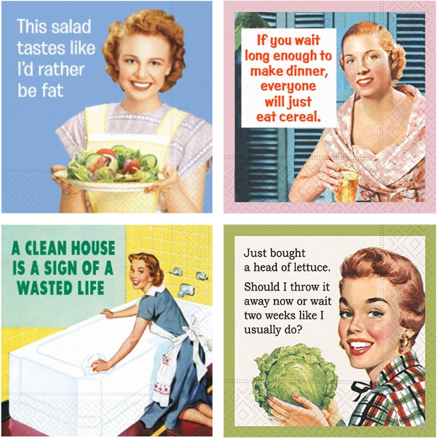 Amazon.com | Set of 40 Paper 3-Ply Beverage Funny Cocktail Napkins for ...