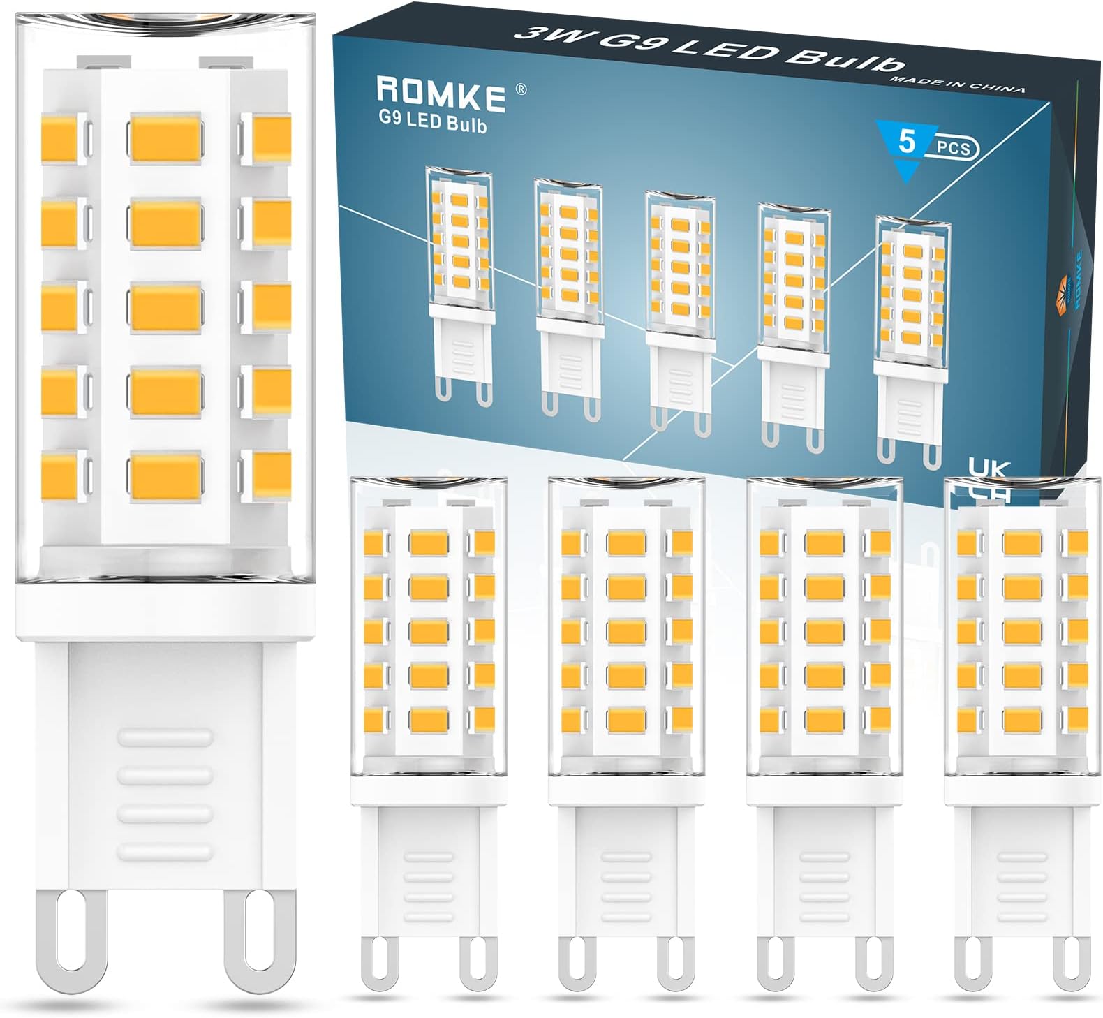 MiniSun 3w Energy Saving Long Life G9 LED Light Bulb - Warm White ...