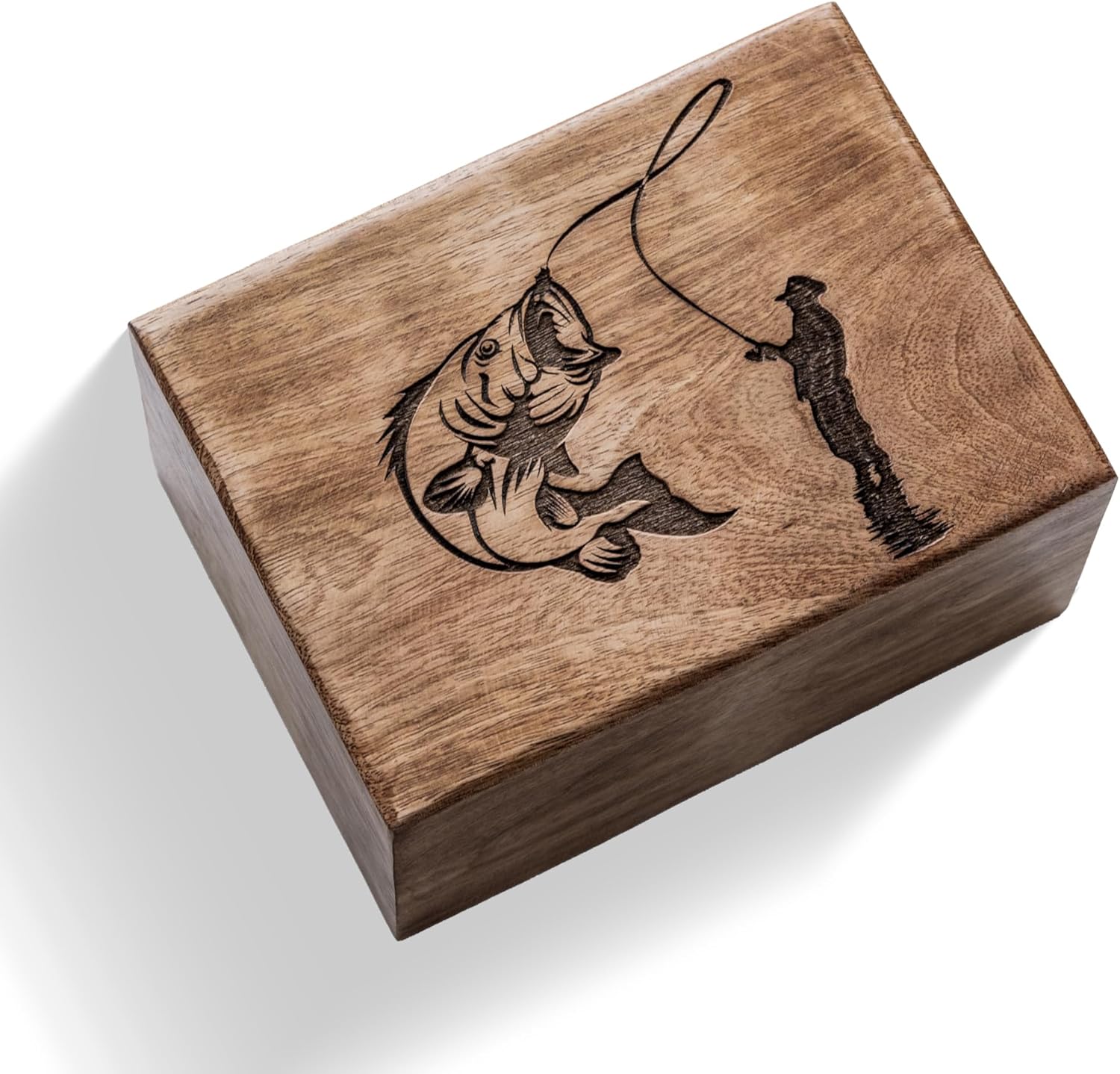 Amazon.com: STONLIF Cremation Urns for Human Ashes - Fishing Wooden Box ...