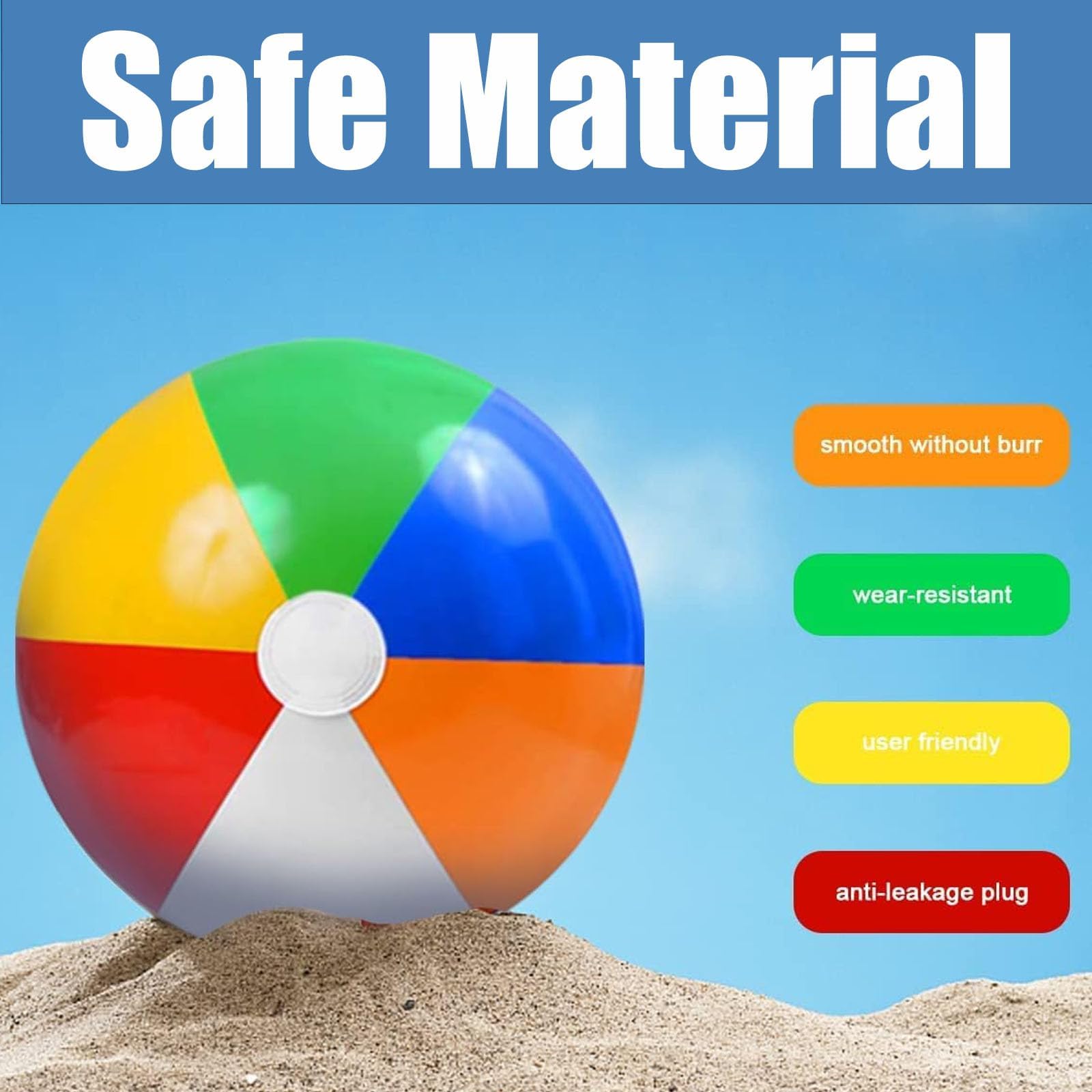 6Pcs Beach Ball, Pool Inflatables, Beach Balls Inflatable, Inflatable ...