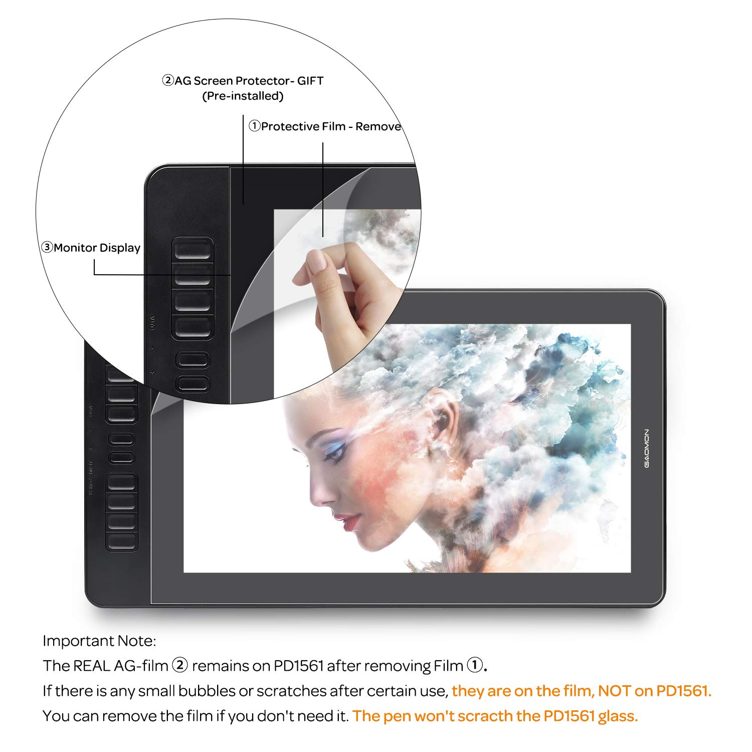 Pantalla de lápiz GAOMON PD1561 con soporte de inclina...B07XZ3JF3B ...