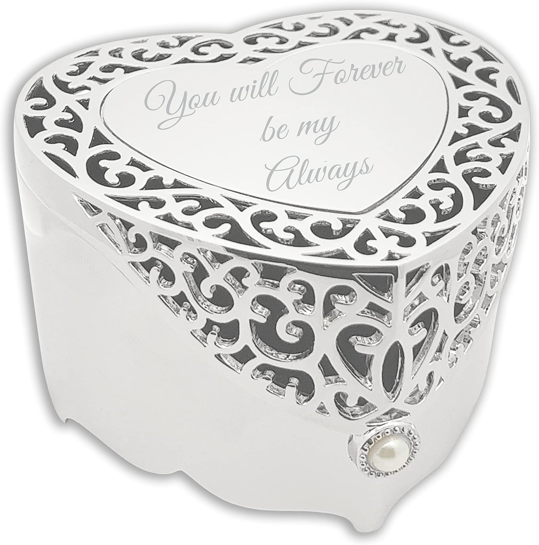 Amazon.com: OnePlace Gifts Engravable Heart Shaped Jewelry Box for ...