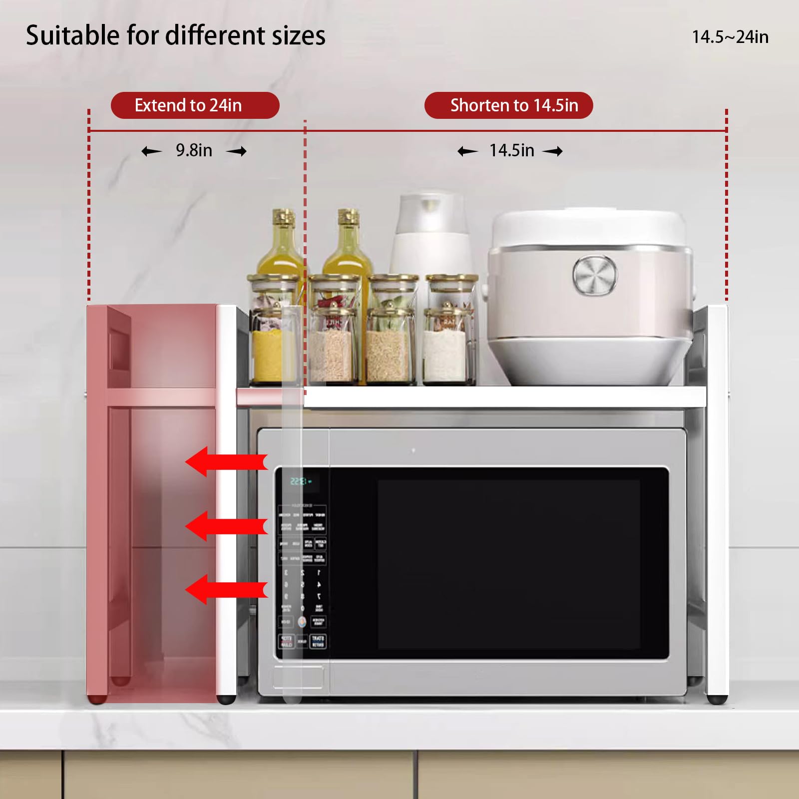 Snapklik.com : Zamfoot White Microwave Stand