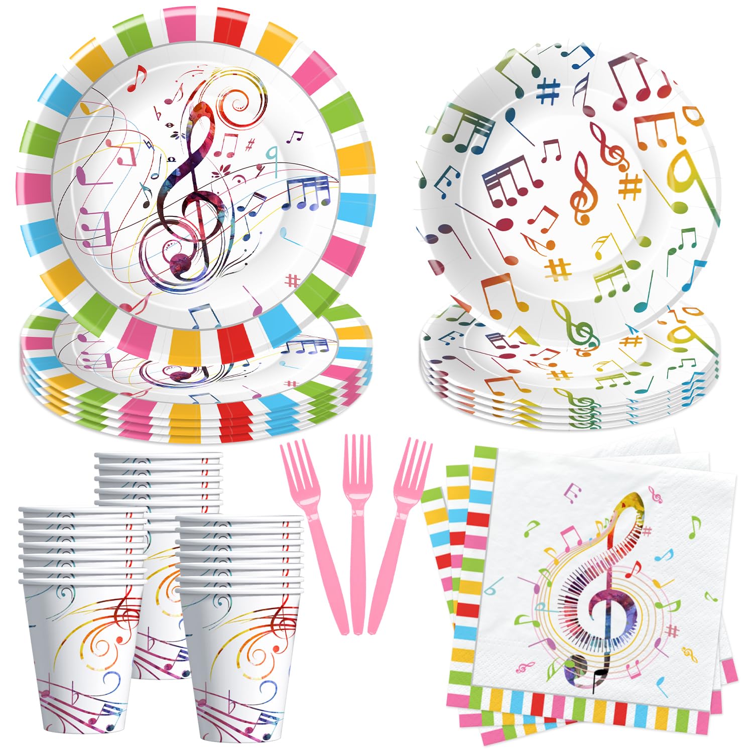 Amazon.com: Xenorik Music Theme Party Decorations Dinnerware, Music ...