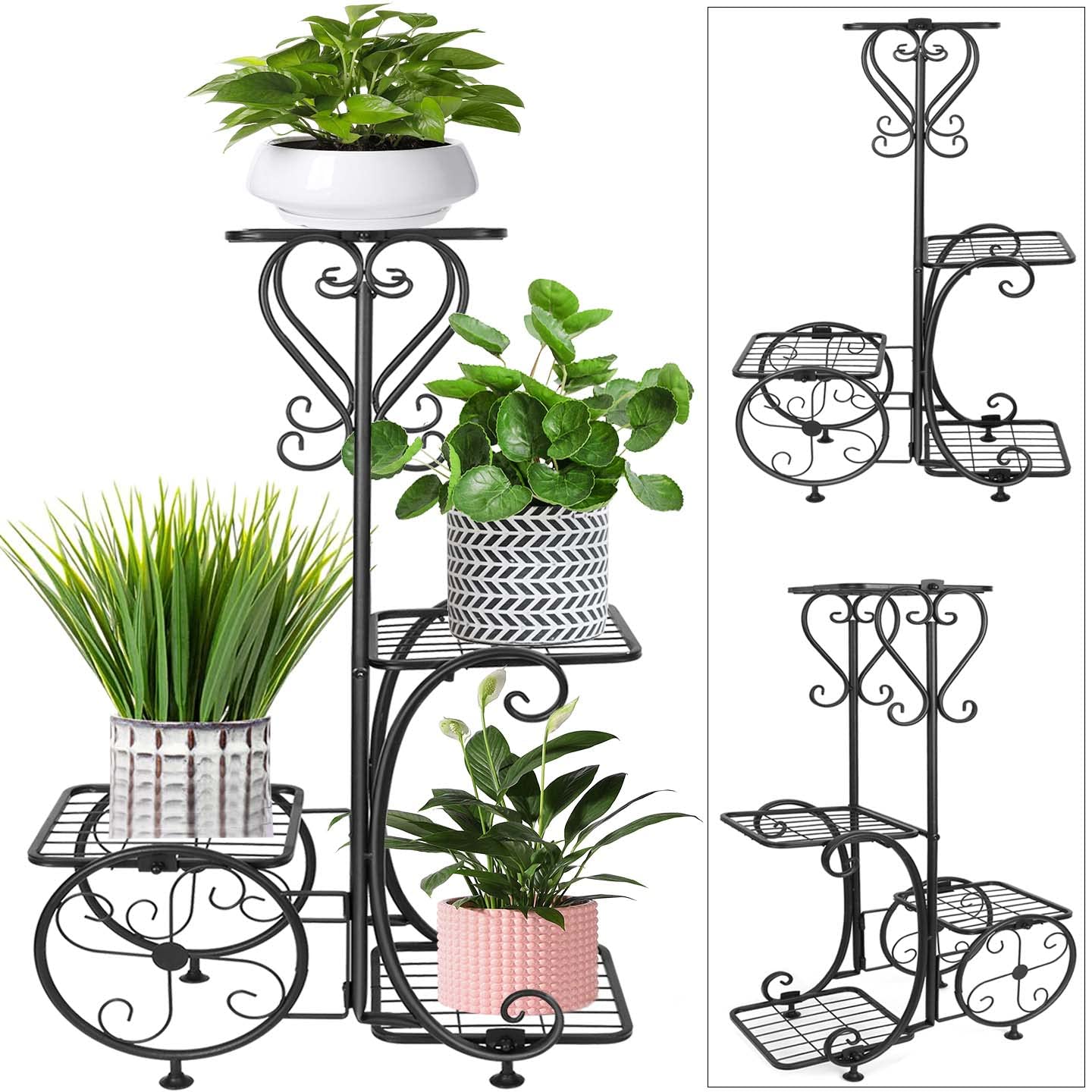Plant Stand Indoor Outdoor for Plants Multiple - 4 Tier Metal Corner ...
