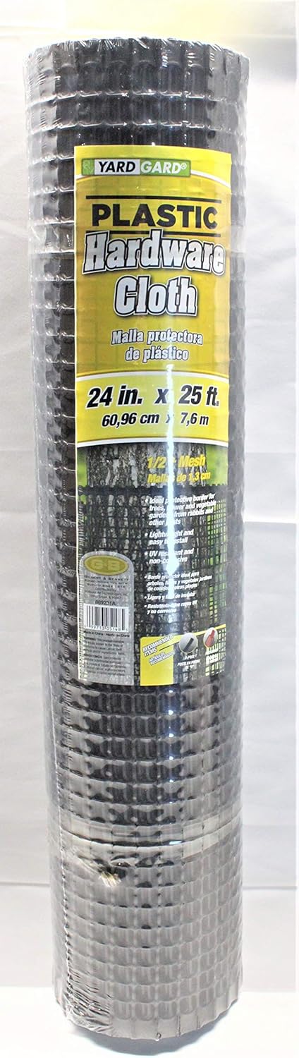 Amazon.com : YardGard Plastic Hardware Cloth Roll, Black, 1/2" Mesh, 24 ...