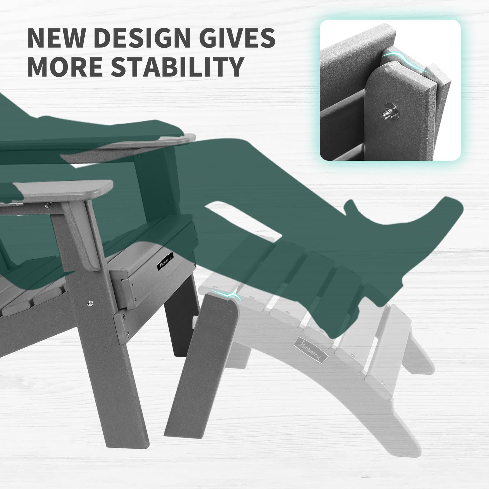 FUNBERRY Adirondack Ottoman,Adirondack Foot Rest,Easy Storage Outdoor ...