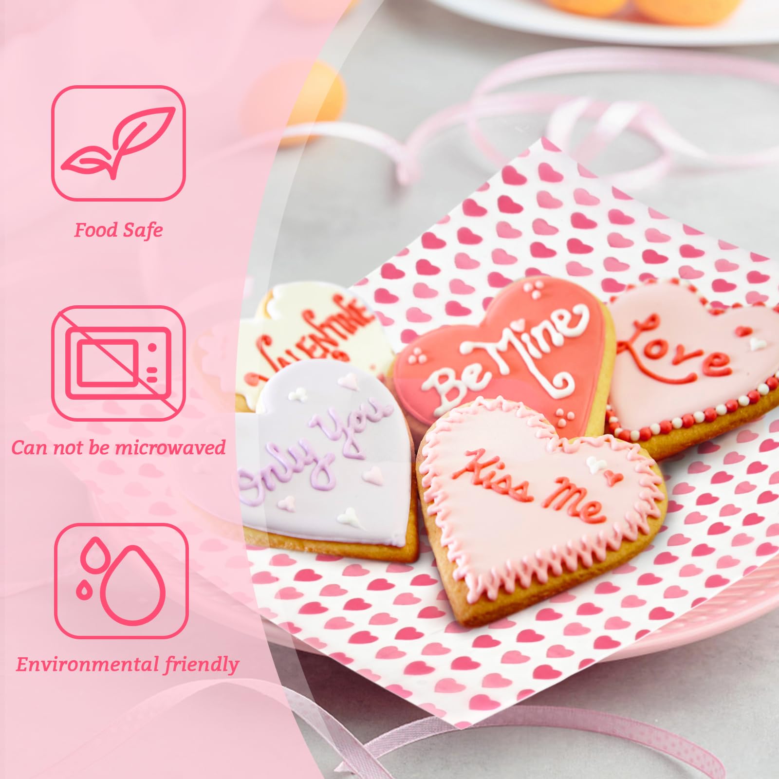 Snapklik.com : Zezzxu Wax Paper, 100 Sheets Heart Parchment Paper ...