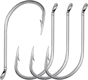 Amazon.com : Octopus Beak Fishing Hooks 100PCS 60PCS Circle Hooks Saltwater Forged Offset ...