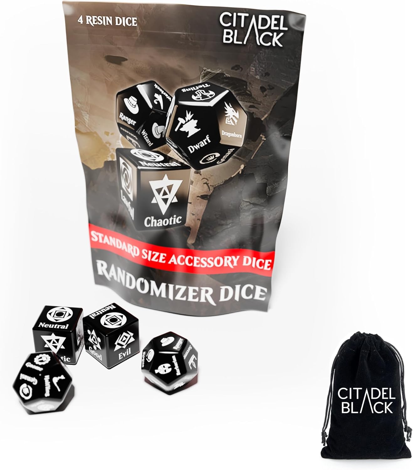 Amazon.com: Citadel Black Character Randomizer Dice Set - Randomize Class, Race, & Alignment for ...