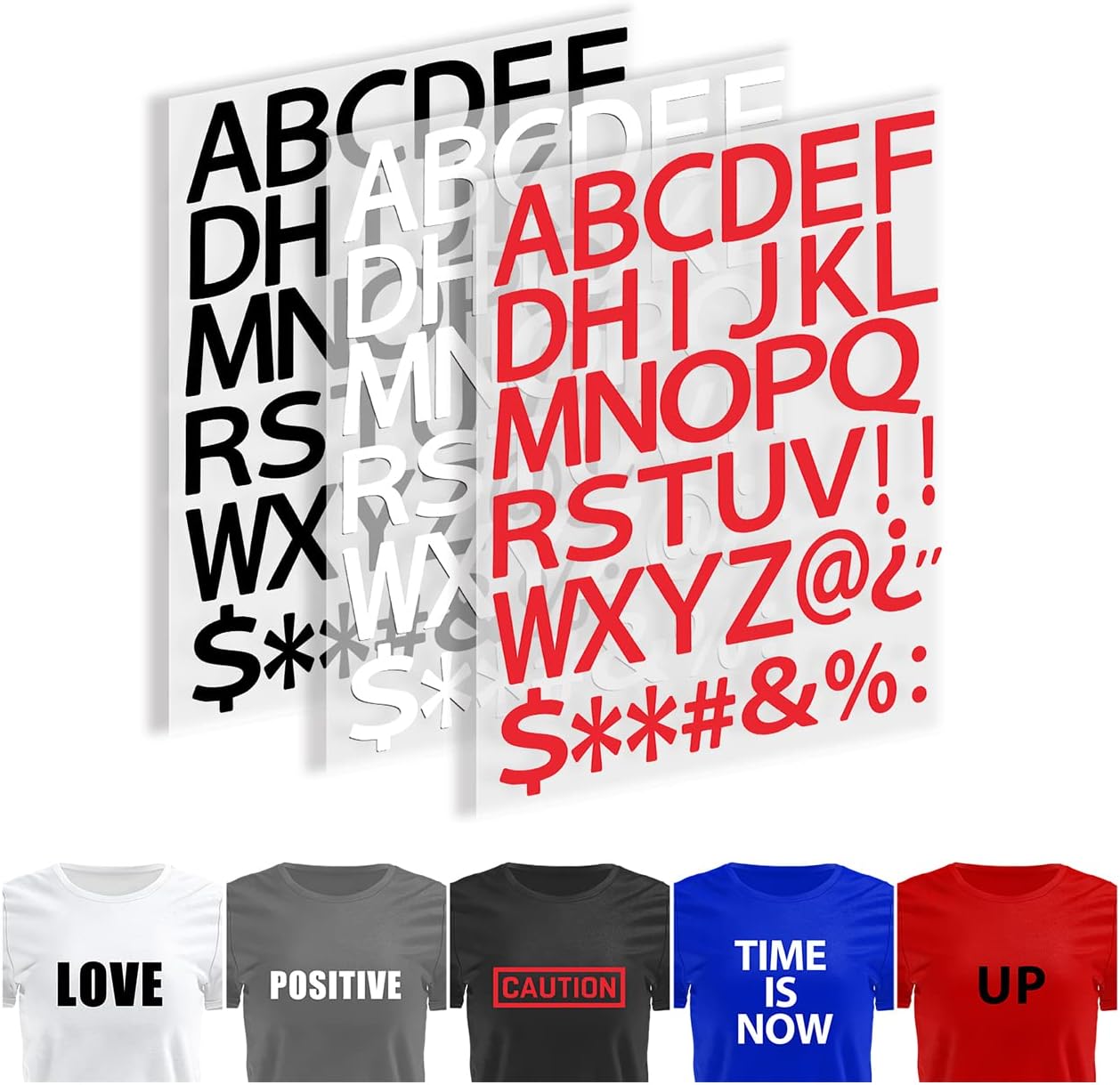 Amazon.com: 9 Sheets 270 Pieces Iron on Letters for Clothing, Heat ...