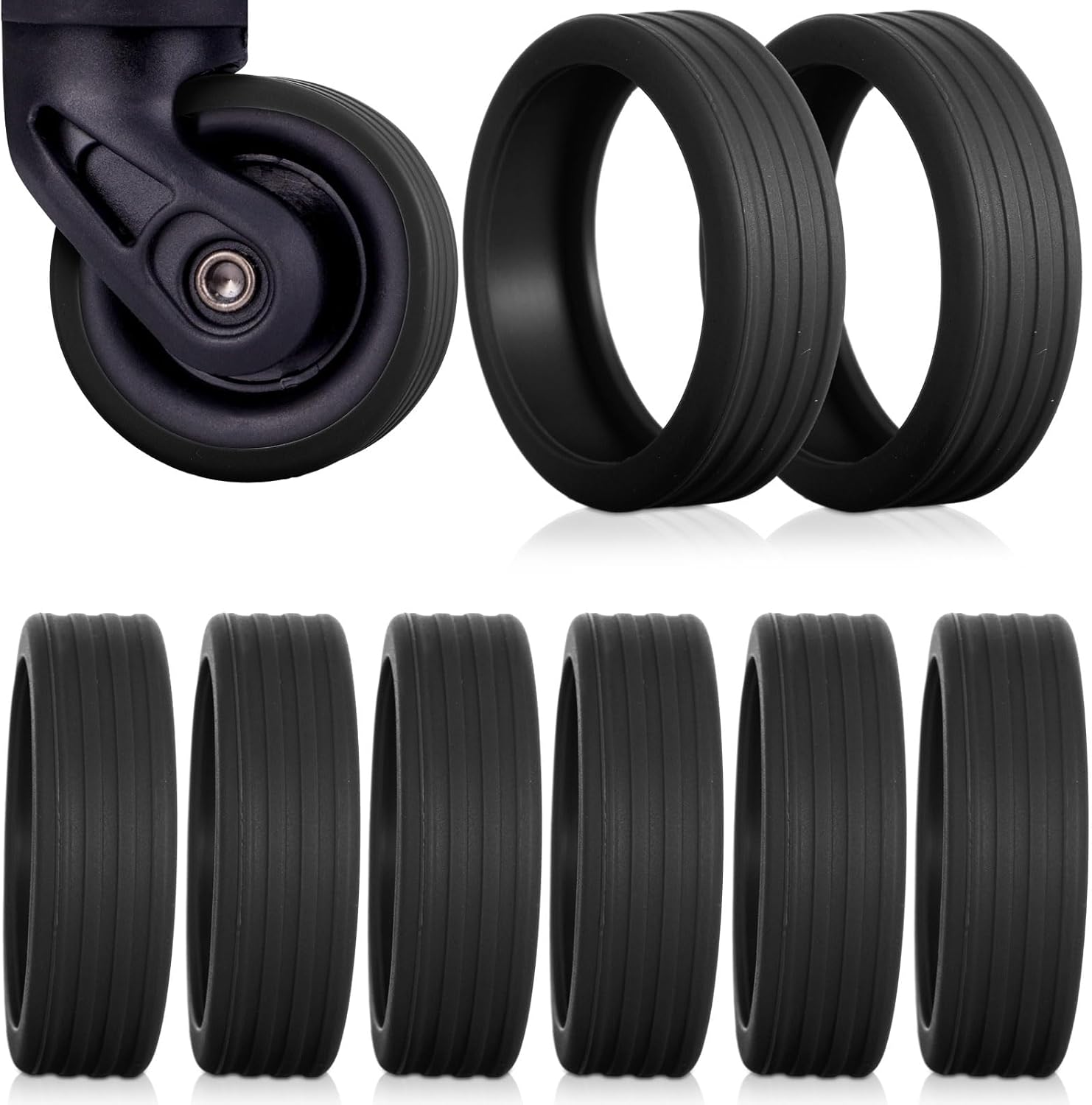 Amazon.com | Pushglossy 16 Pcs Luggage Wheel Covers Silicone Luggage ...