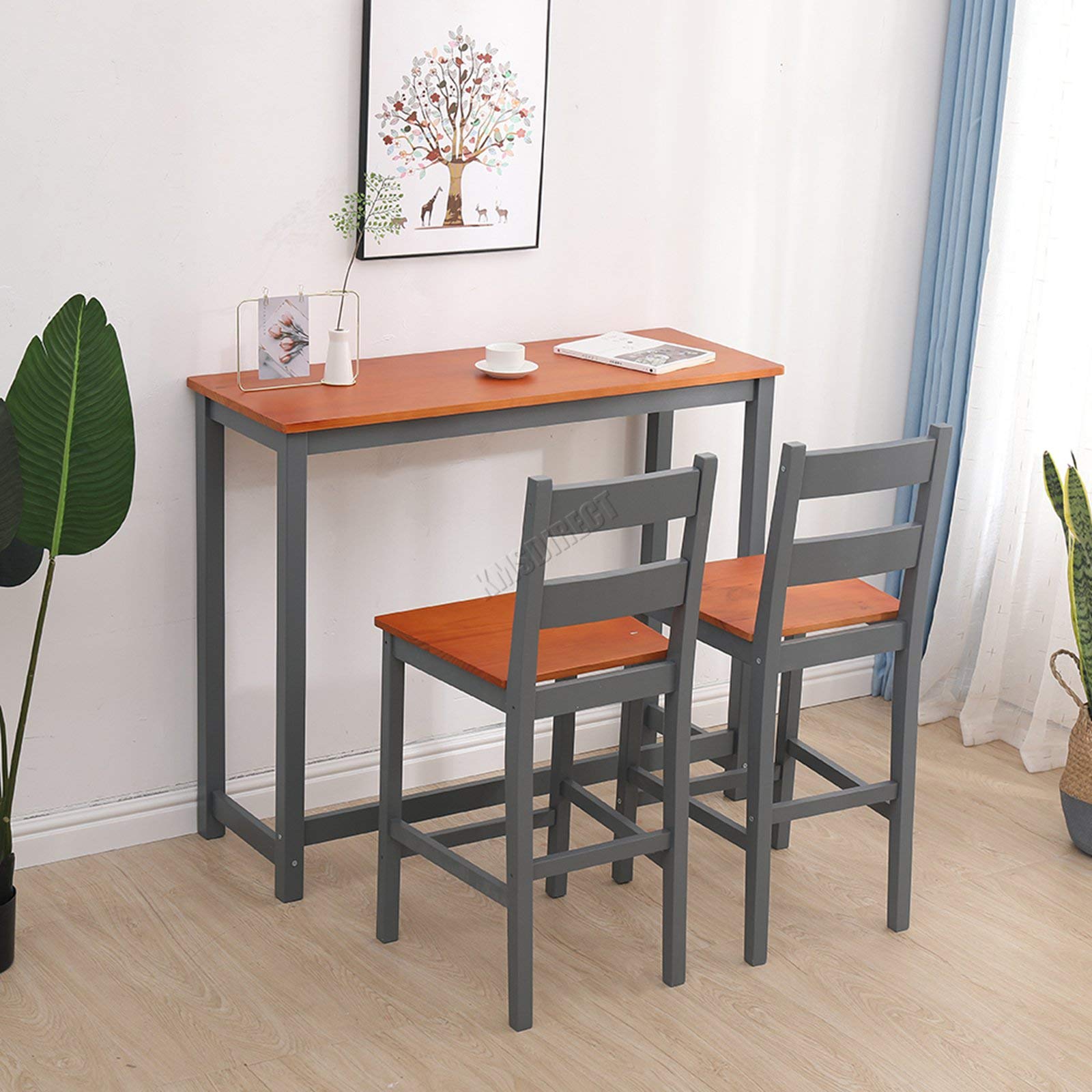 Westwood Breakfast Bar Table And 2 Stools Set Solid Pine | Desertcart Kenya