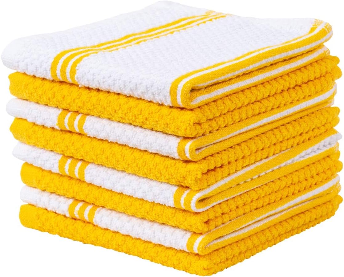 Amazon.com: Living Fashions 8 Pack Dish Cloths for Washing Dishes - 100 ...