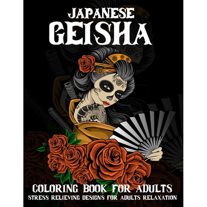 Buy Japanese Geisha Adult Coloring Book: Gorgeous Japanese Geisha ...