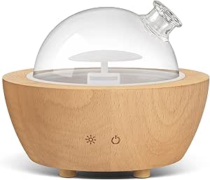 Wanlola Glass Essential Oil Diffuser with Real Wood Base, Aroma ...