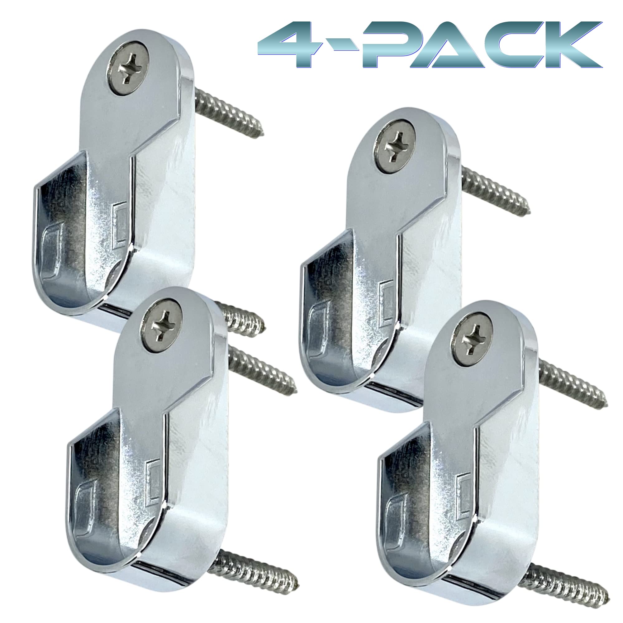 Snapklik.com : Oval Closet Rod End Supports Screw On Type 15mm X 30mm ...