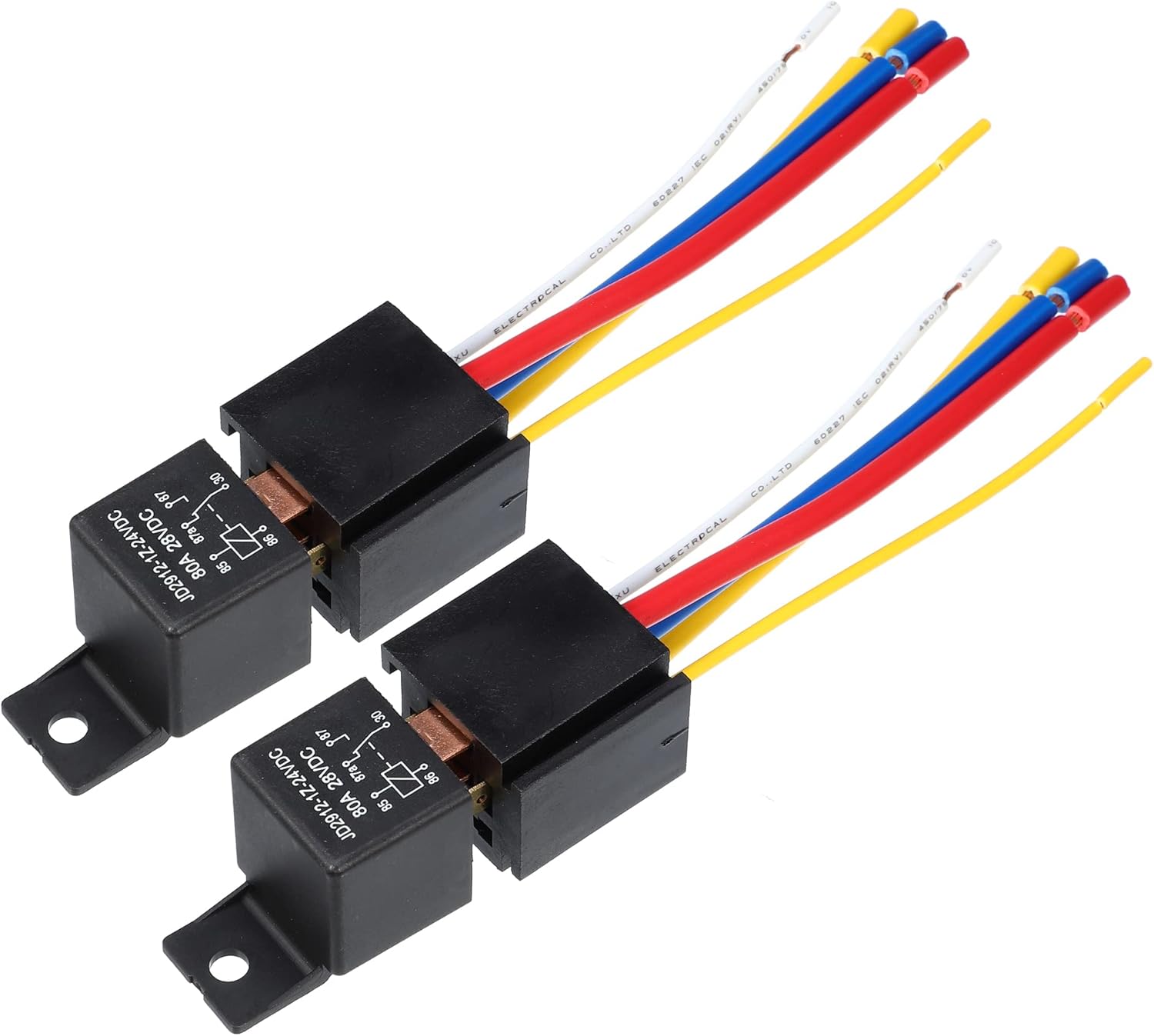 Amazon.com: X AUTOHAUX 2 Pcs Car Relay with Socket Harness 5 Pin 24V ...