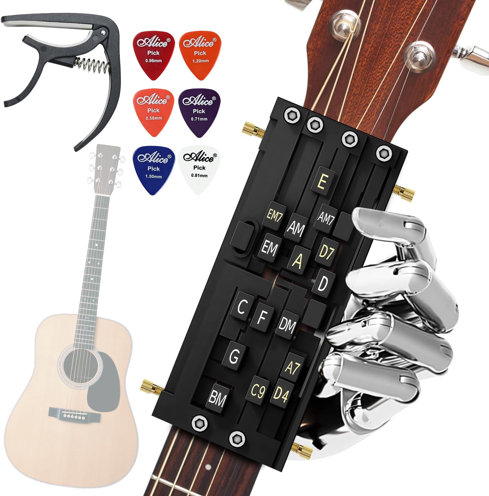 Amazon.com: Guitar Aid Chords Trainer, Chord Learning System Guitar Aid ...