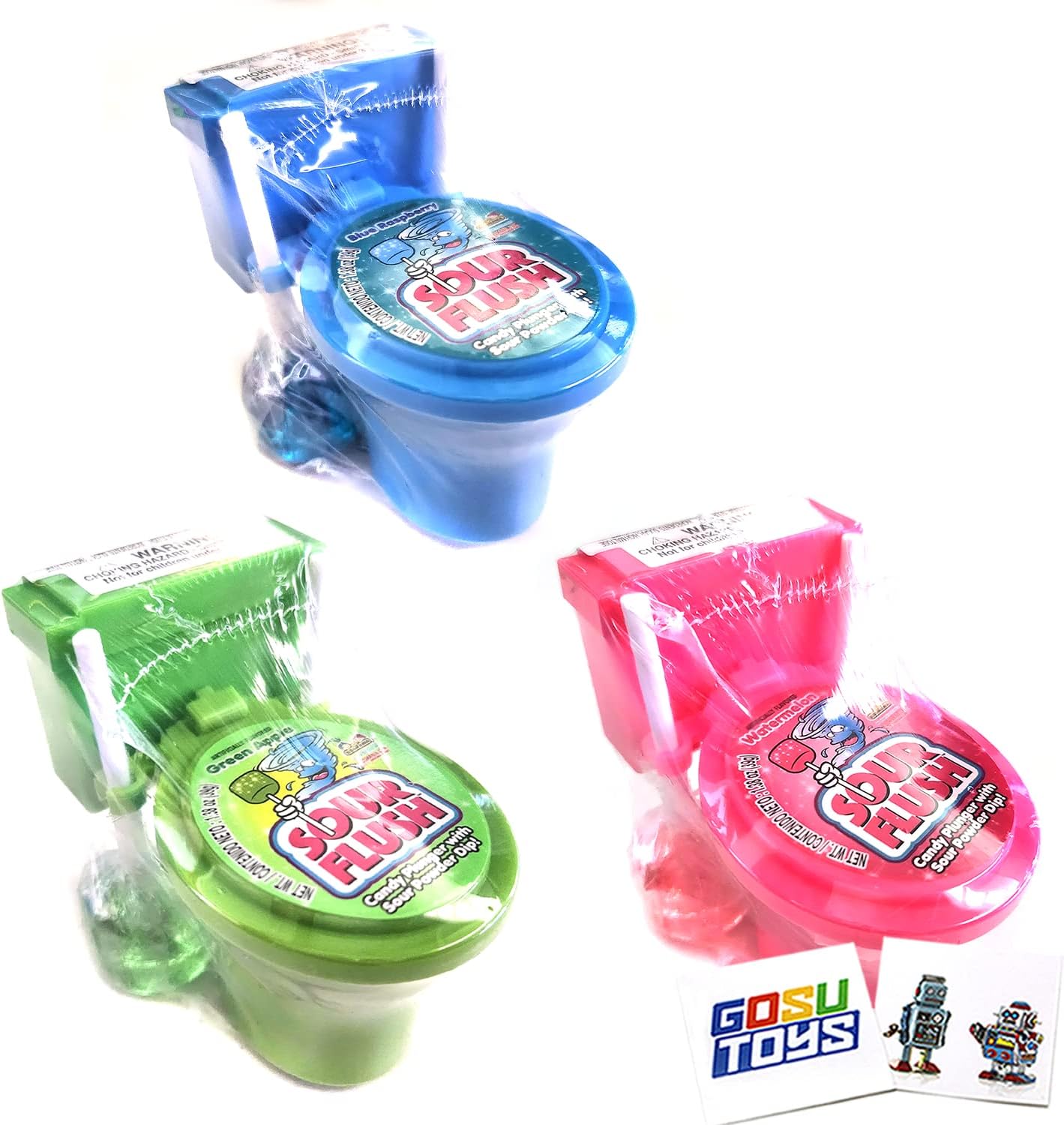 Amazon.com : Kidsmania Sour Flush Candy Plunger with Sour Powder Dip, 1 ...