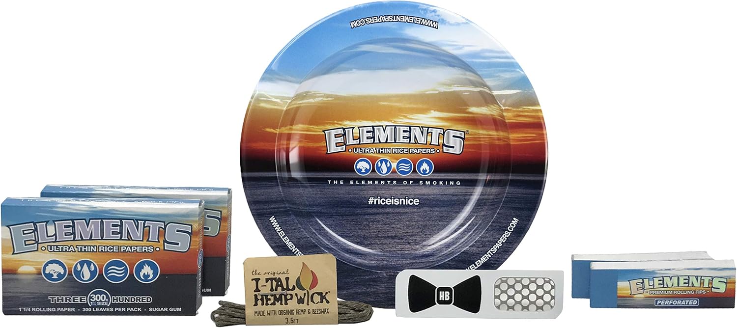 Amazon.com: Elements Rolling Papers 300 (2 Pack), Roll Up Tips (2 Pack ...