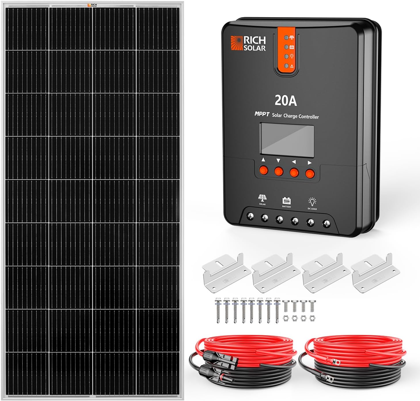 Amazon.com : RICH SOLAR 200W Solar Panel+ 20A MPPT Charge Controller+ ...