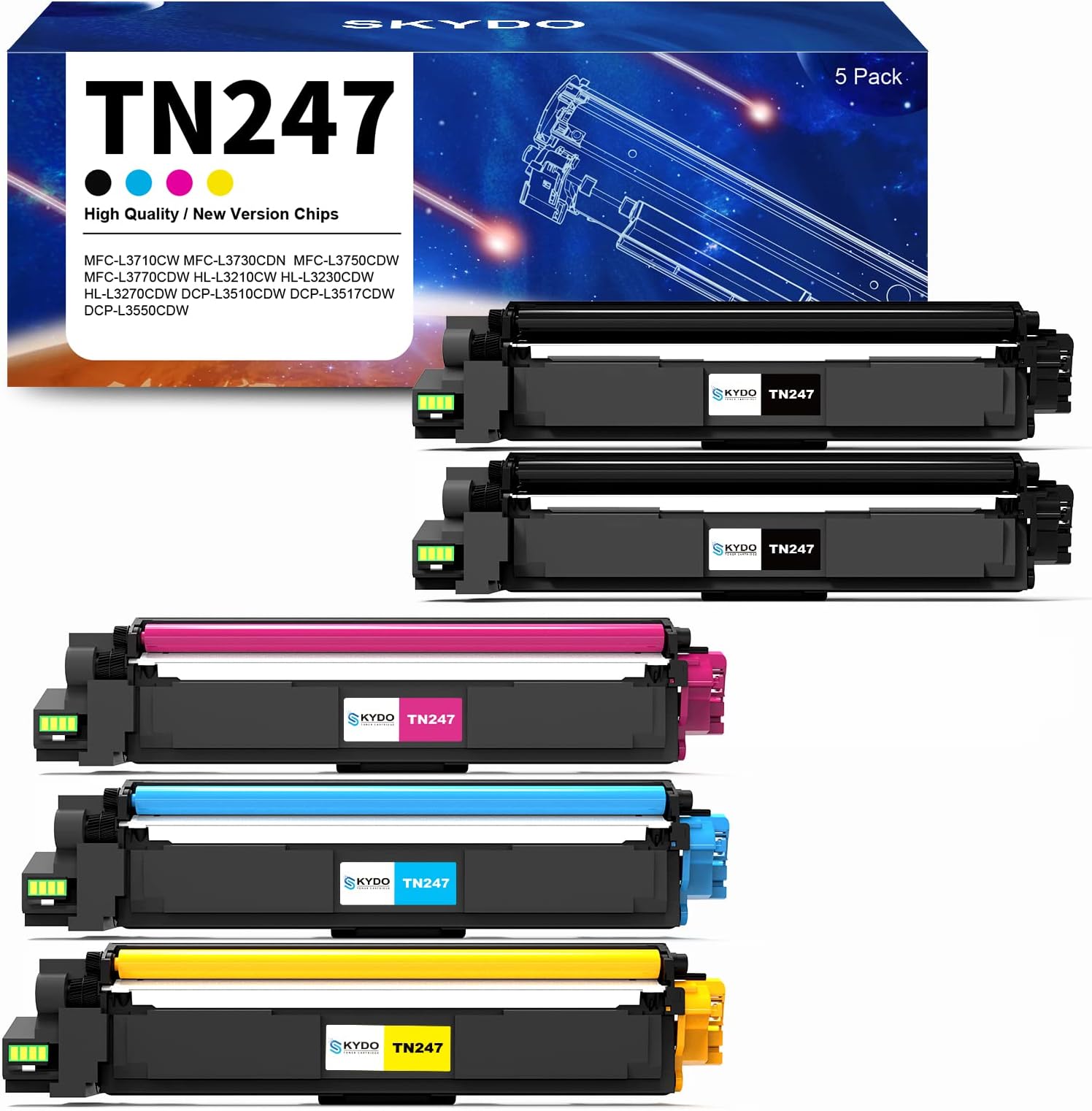 Skydo TN247 Toner Cartridge TN 243CMYK Toner Value Pack, Compatible for ...