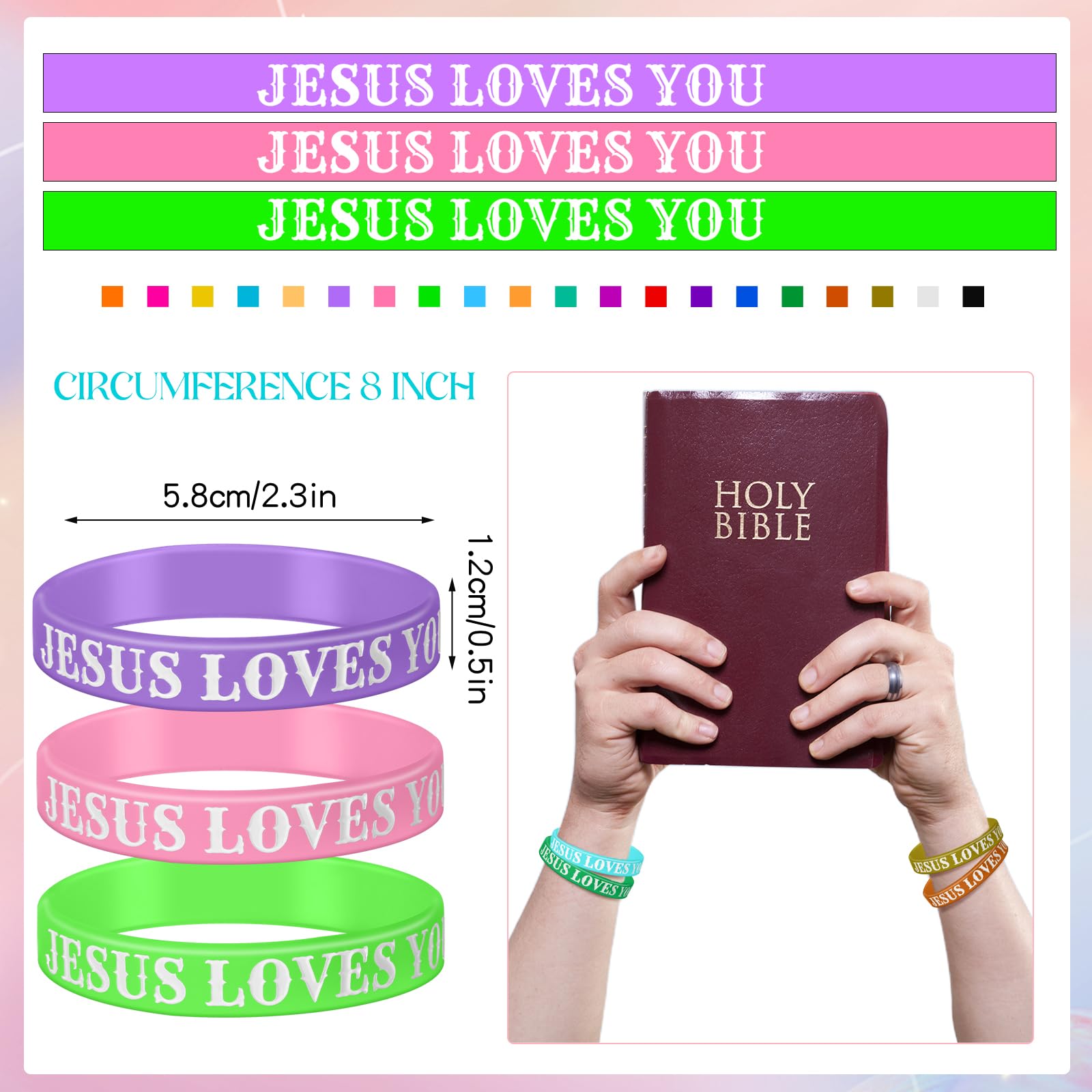 Snapklik.com : Jerify 200 Pcs Jesus Loves You Silicone Bracelet ...
