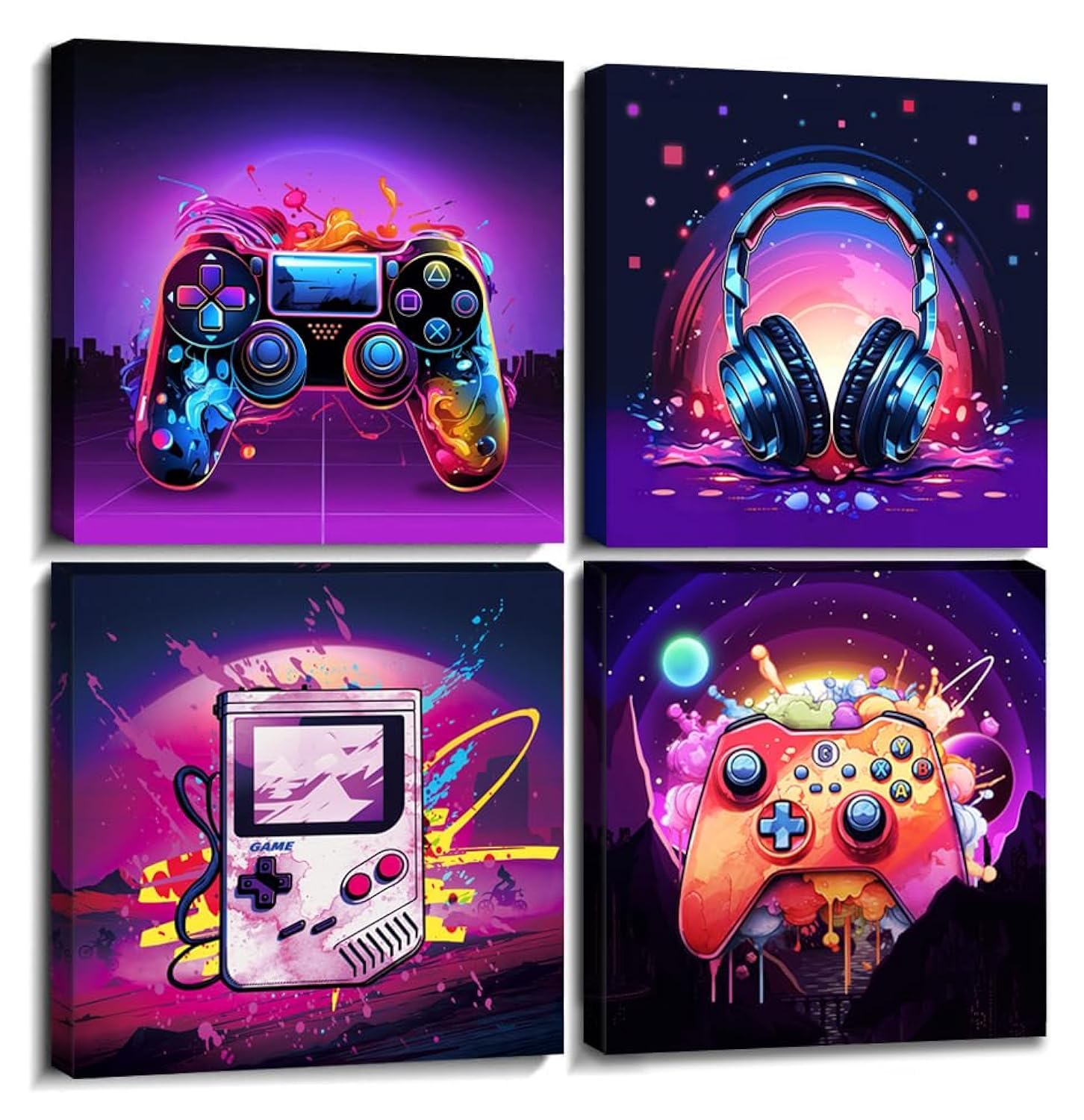 Amazon.com: Gaming Wall Art Colorful Gamer Room Wall Decor for Boys ...
