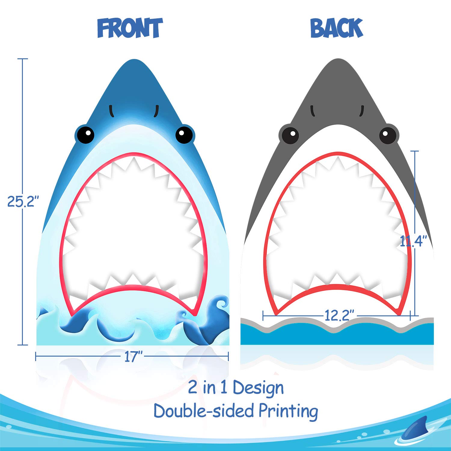 Shark Photo Booth Frame Shark Zone Party Selfie Photo Props for Shark ...