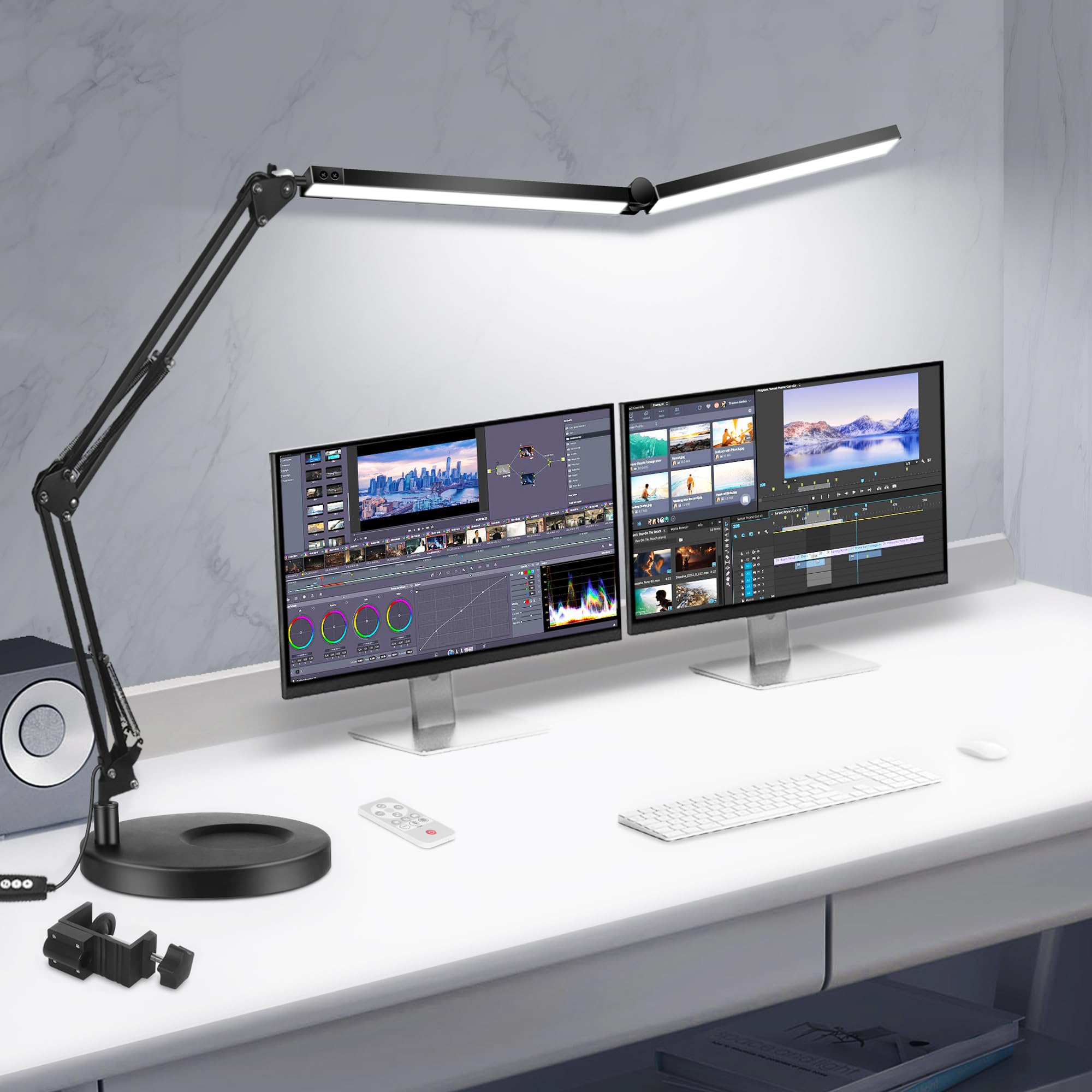 Toolour LED Desk Lamps for Home Office 2 in 1 Double Head Desk Lamp ...