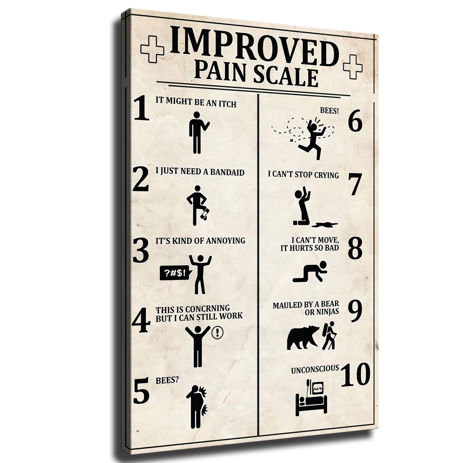 Amazon.com: Improved Pain Scale Funny Poster,Knowledge Wall Art, Mental ...