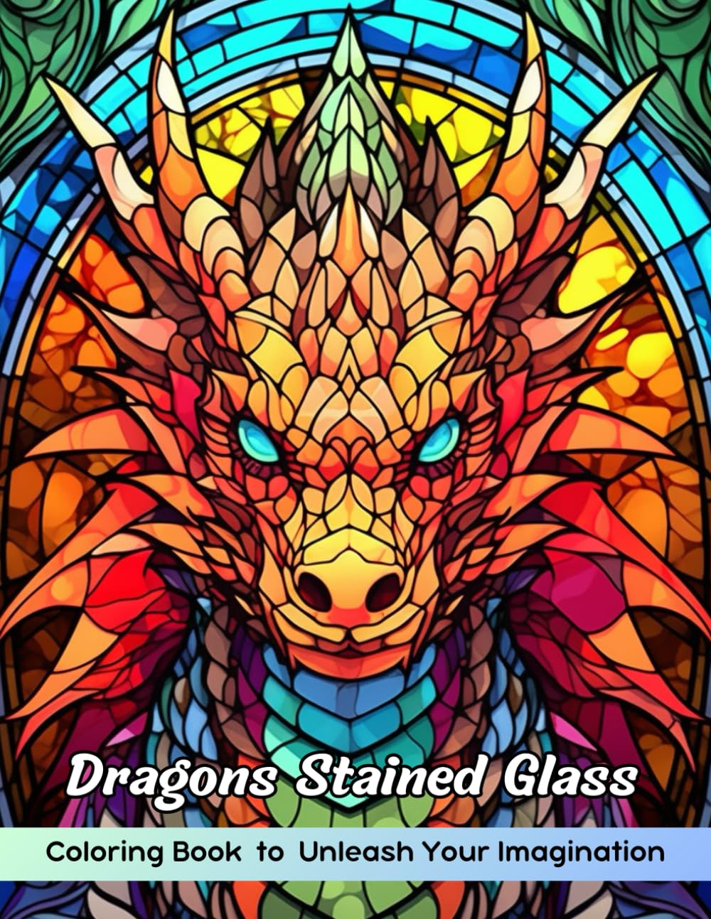 Amazon.com: Dragons Stained Glass Coloring Book: Dragons Stained Glass ...