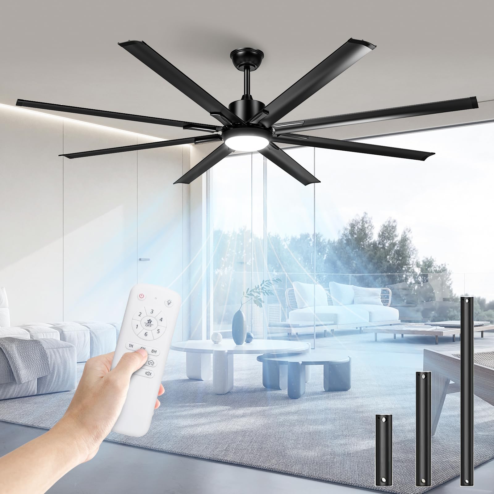 Industrial Home Ceiling Fans Ohniyou 96" Large Industrial Ceiling Fan